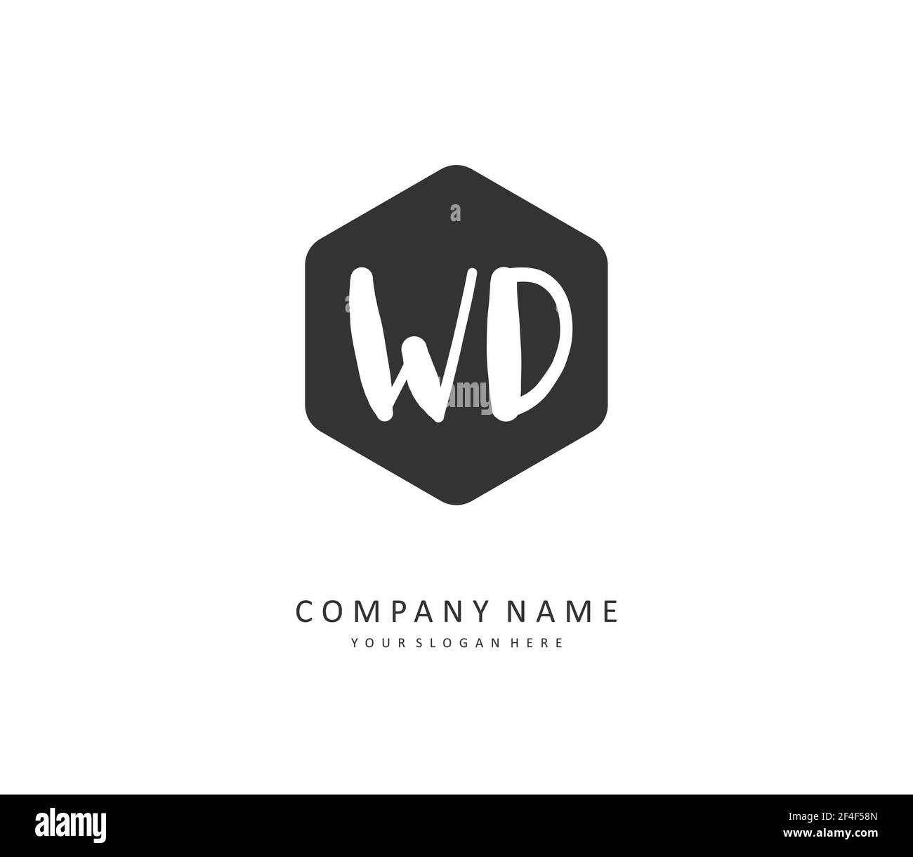 WD Initial letter handwriting and signature logo. A concept handwriting ...