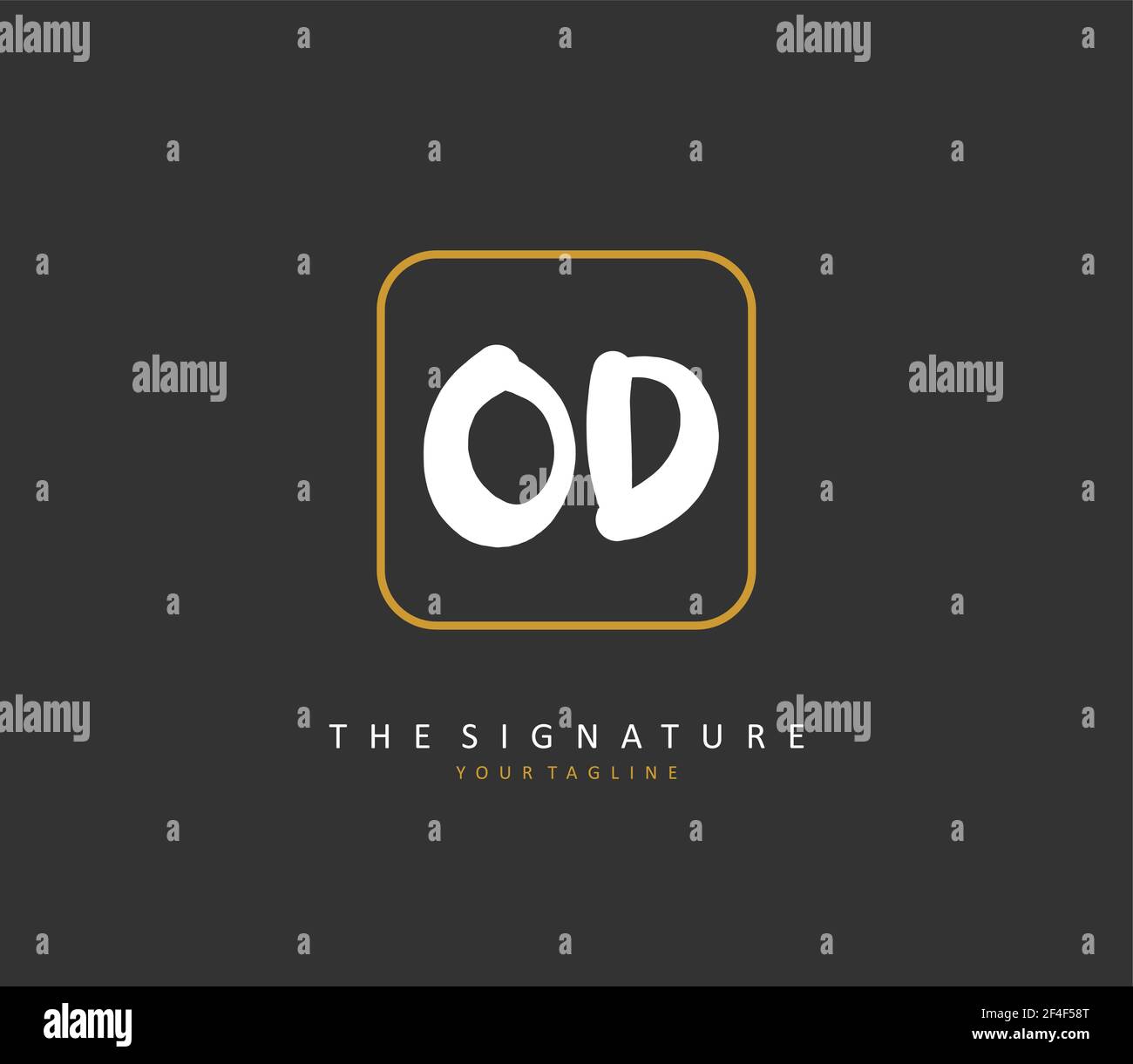OD Initial letter handwriting and signature logo. A concept handwriting ...