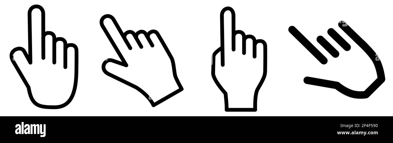 Set of simple pointing fingers icons Stock Vector Image & Art - Alamy