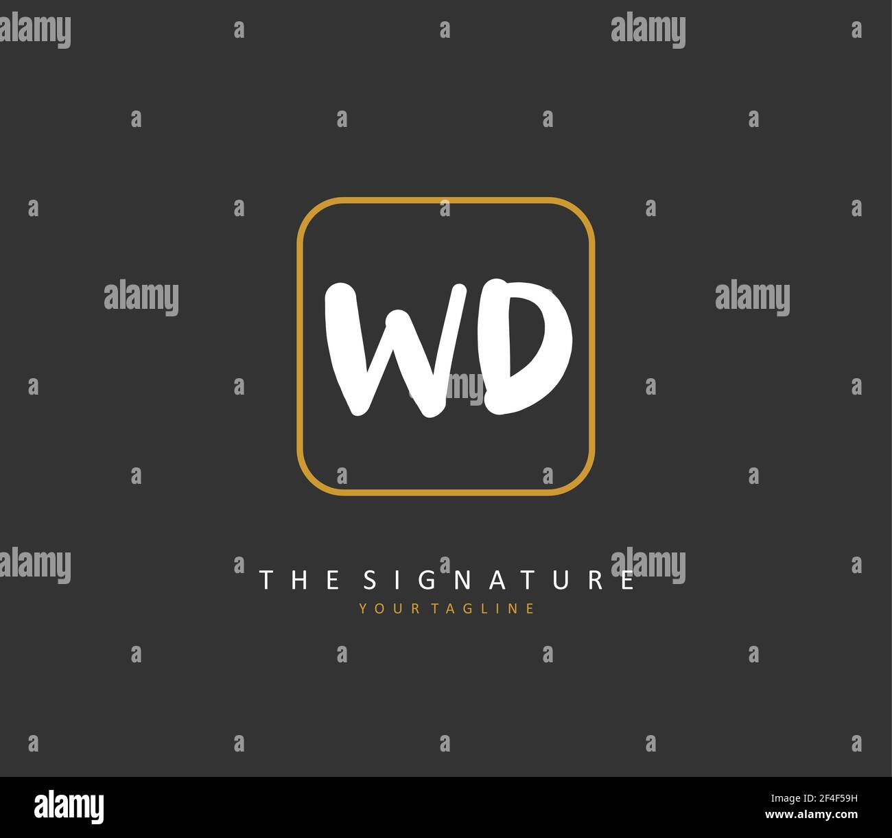 WD Initial letter handwriting and signature logo. A concept handwriting ...