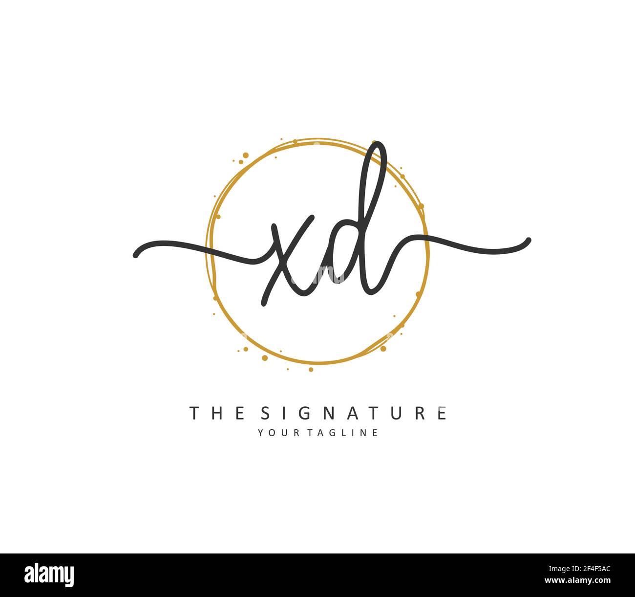 XD Initial letter handwriting and signature logo. A concept handwriting ...