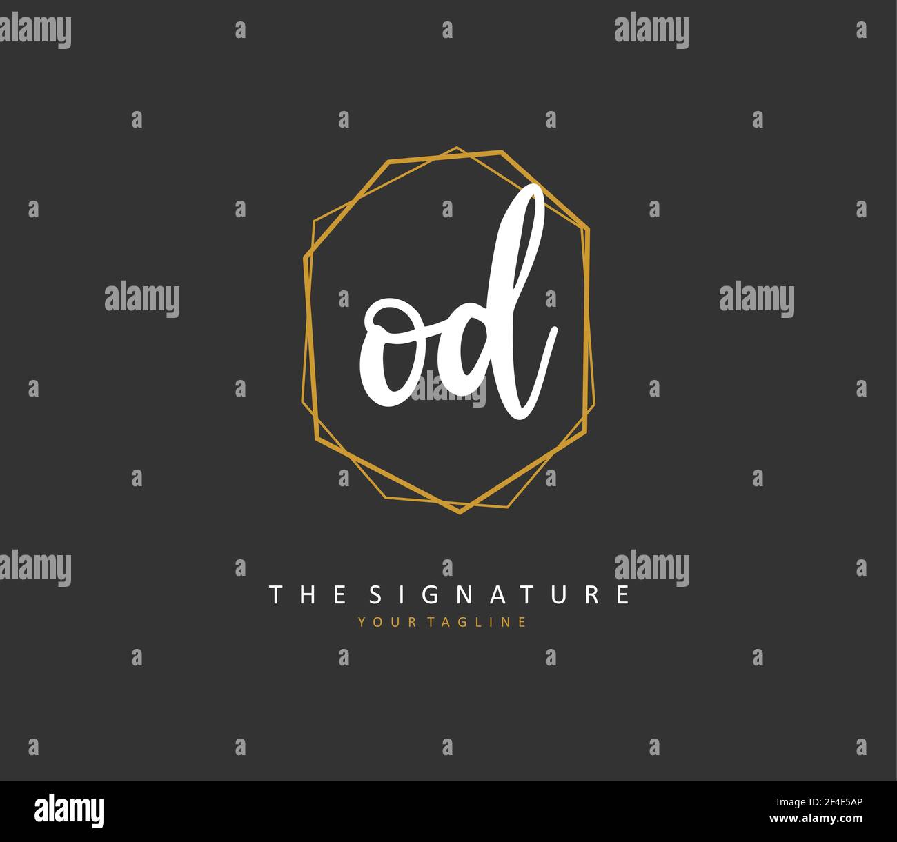 OD Initial letter handwriting and signature logo. A concept handwriting ...