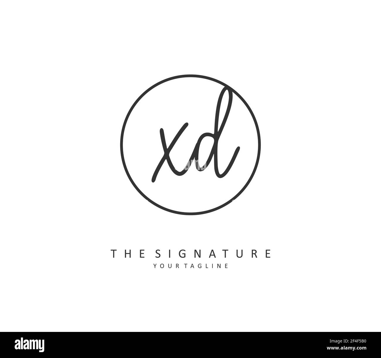 XD Initial letter handwriting and signature logo. A concept handwriting ...