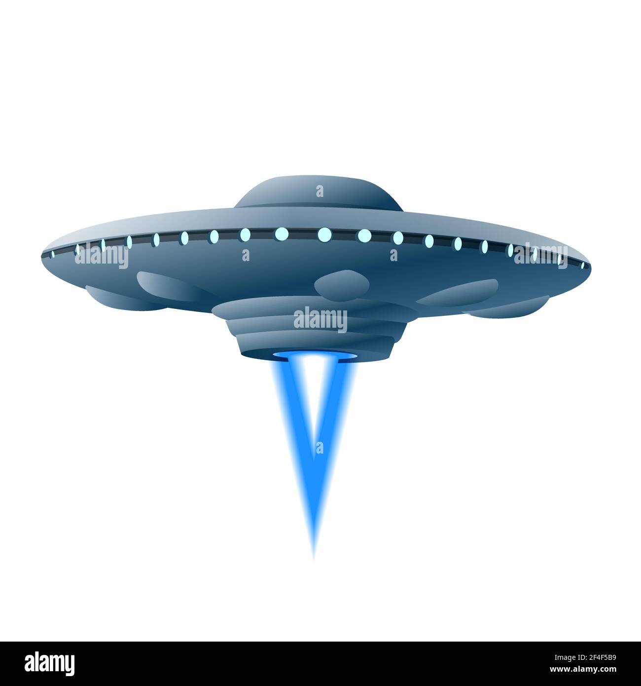 illustration of the ufo flying saucer starting in outer space Stock ...