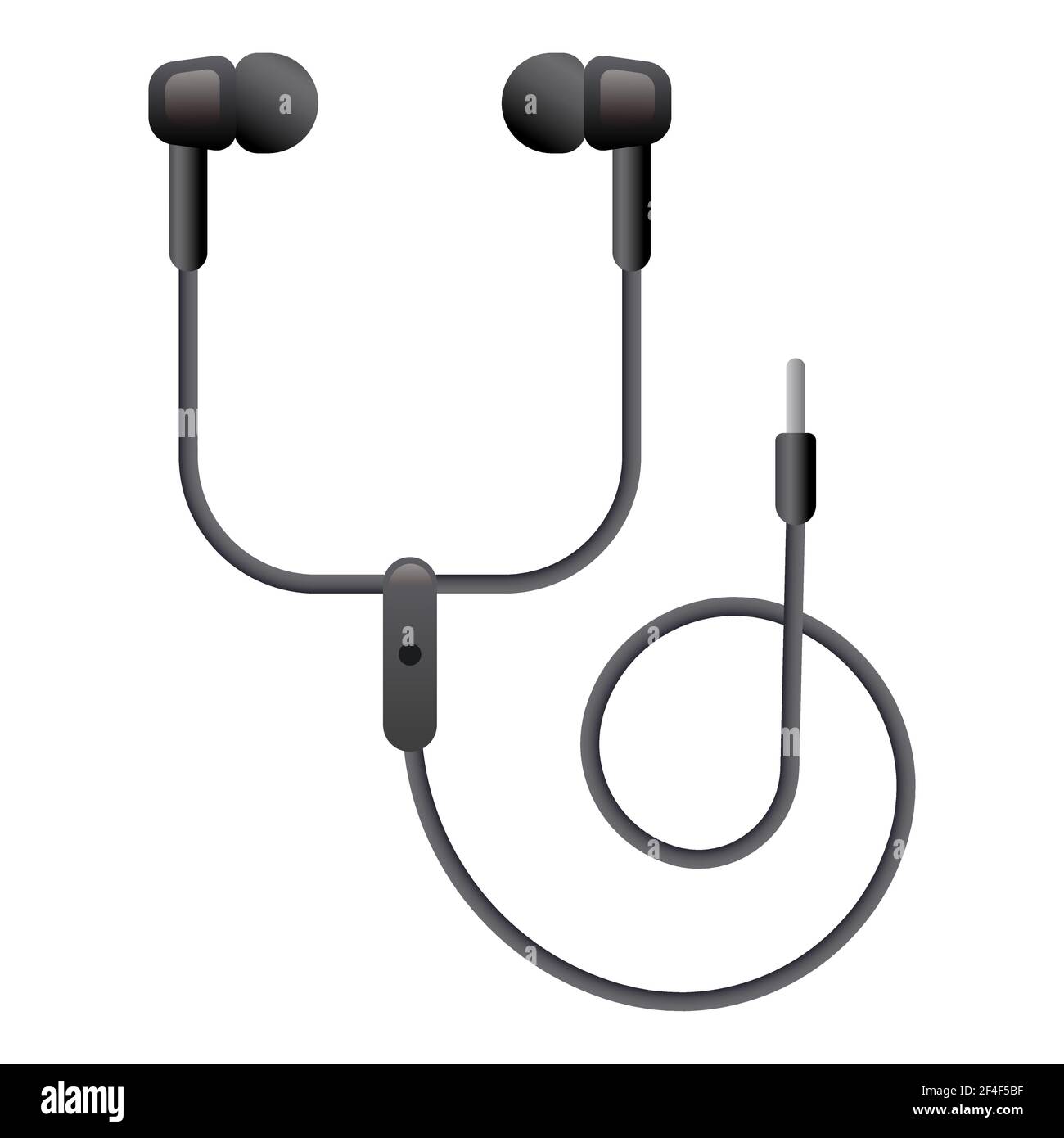Illustration of the icon of wired earphones gadget on the white ...