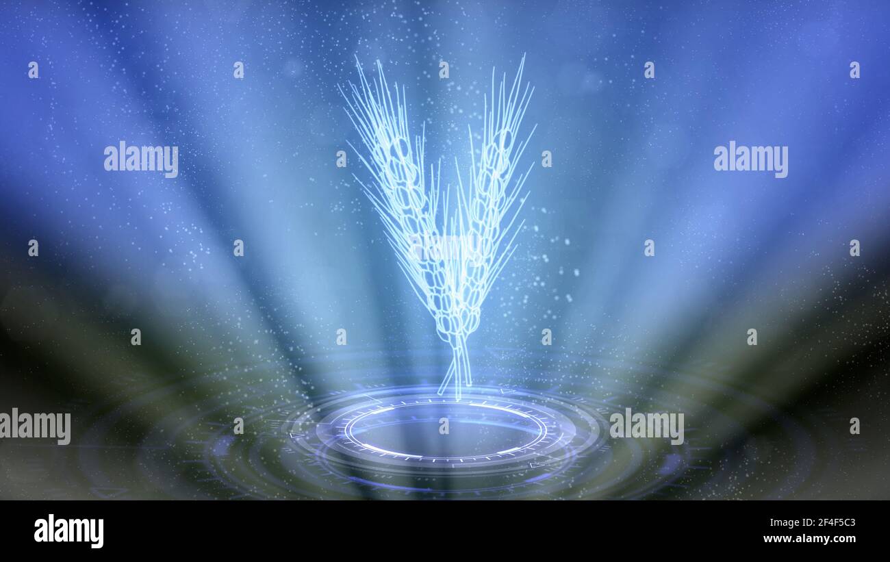 Neon cyber spikelets 3d renders, cg abstract 3D rendering Stock Photo ...