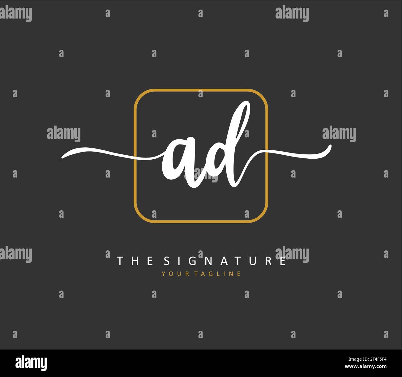AD Initial letter handwriting and signature logo. A concept handwriting ...