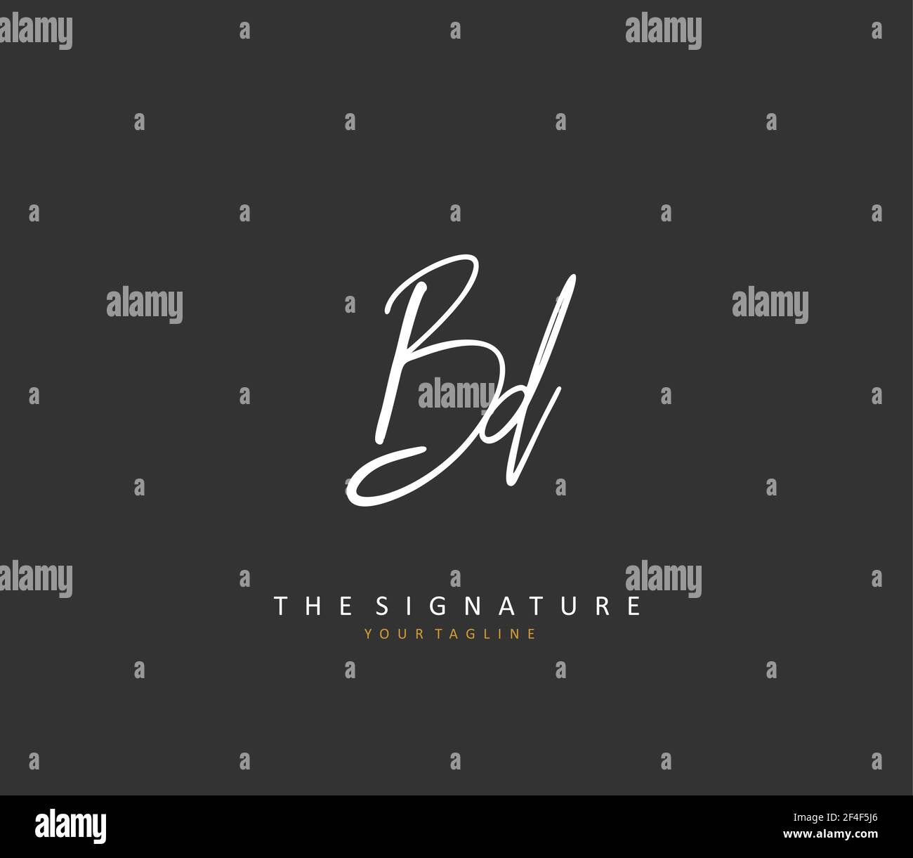 BD Initial letter handwriting and signature logo. A concept handwriting ...