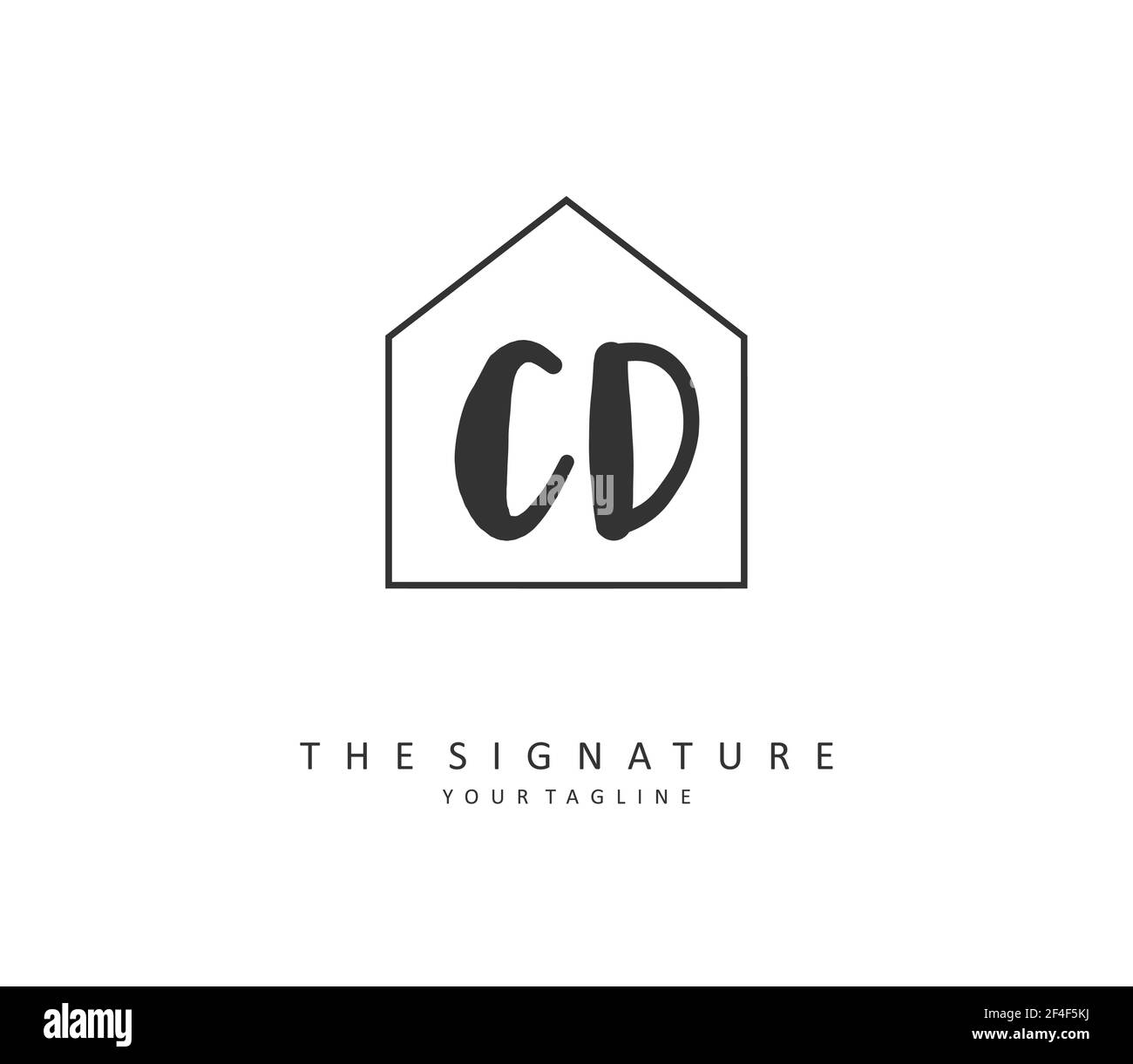 CD Initial letter handwriting and signature logo. A concept handwriting ...
