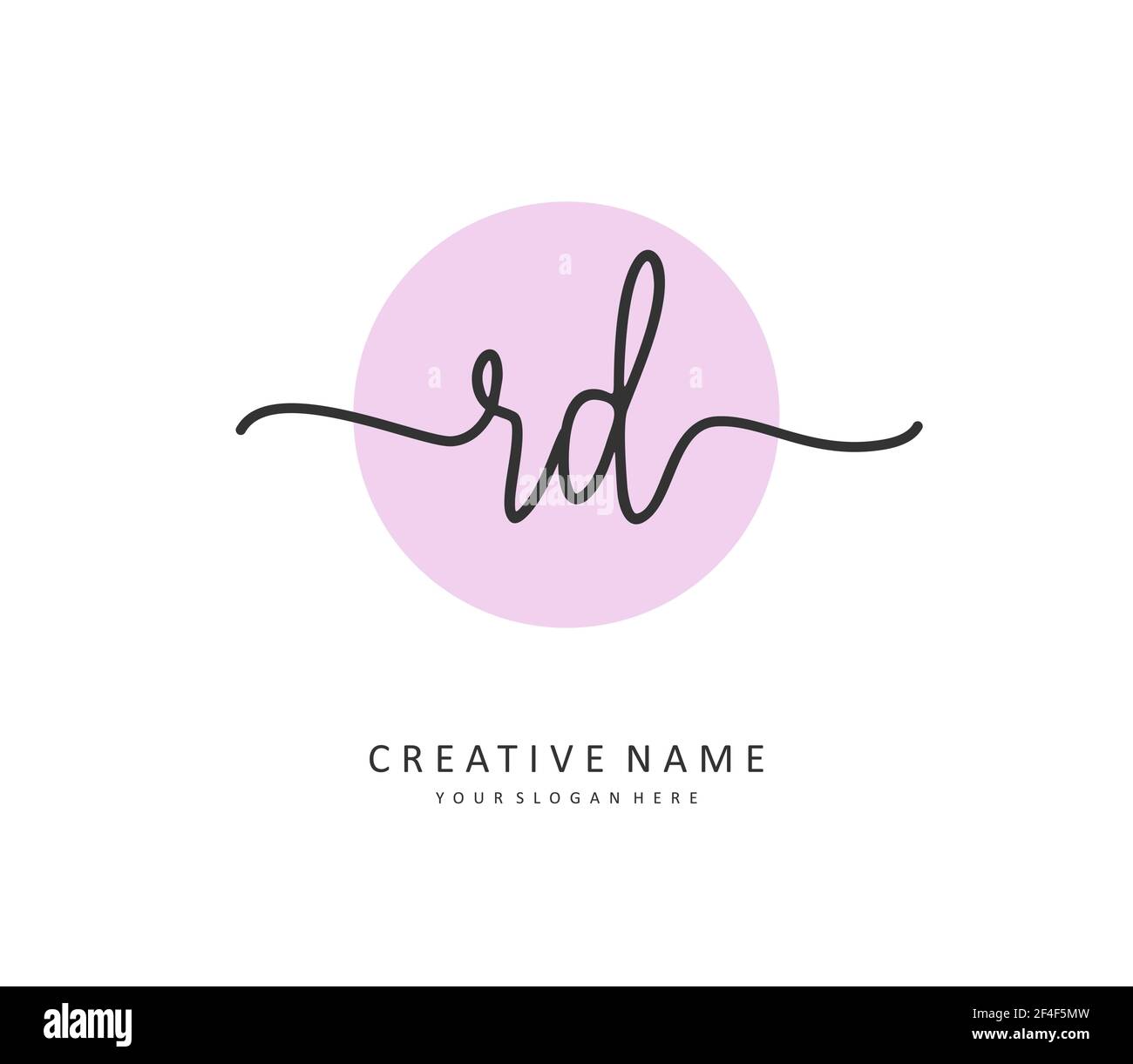 RD Initial letter handwriting and signature logo. A concept handwriting ...