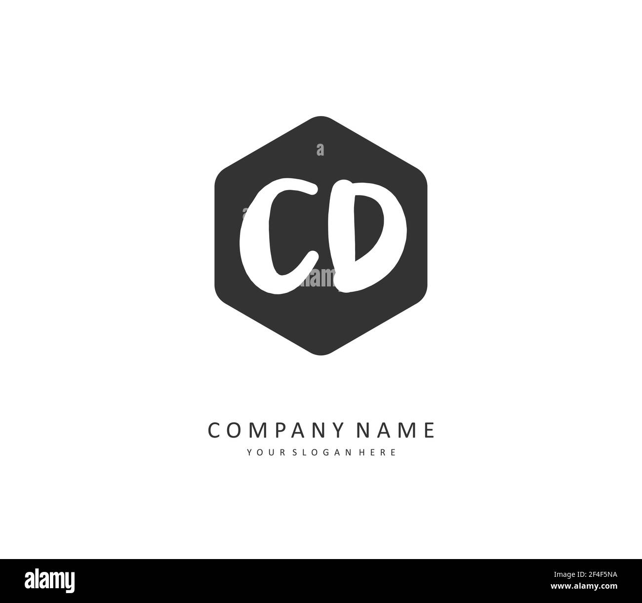 CD Initial letter handwriting and signature logo. A concept handwriting ...