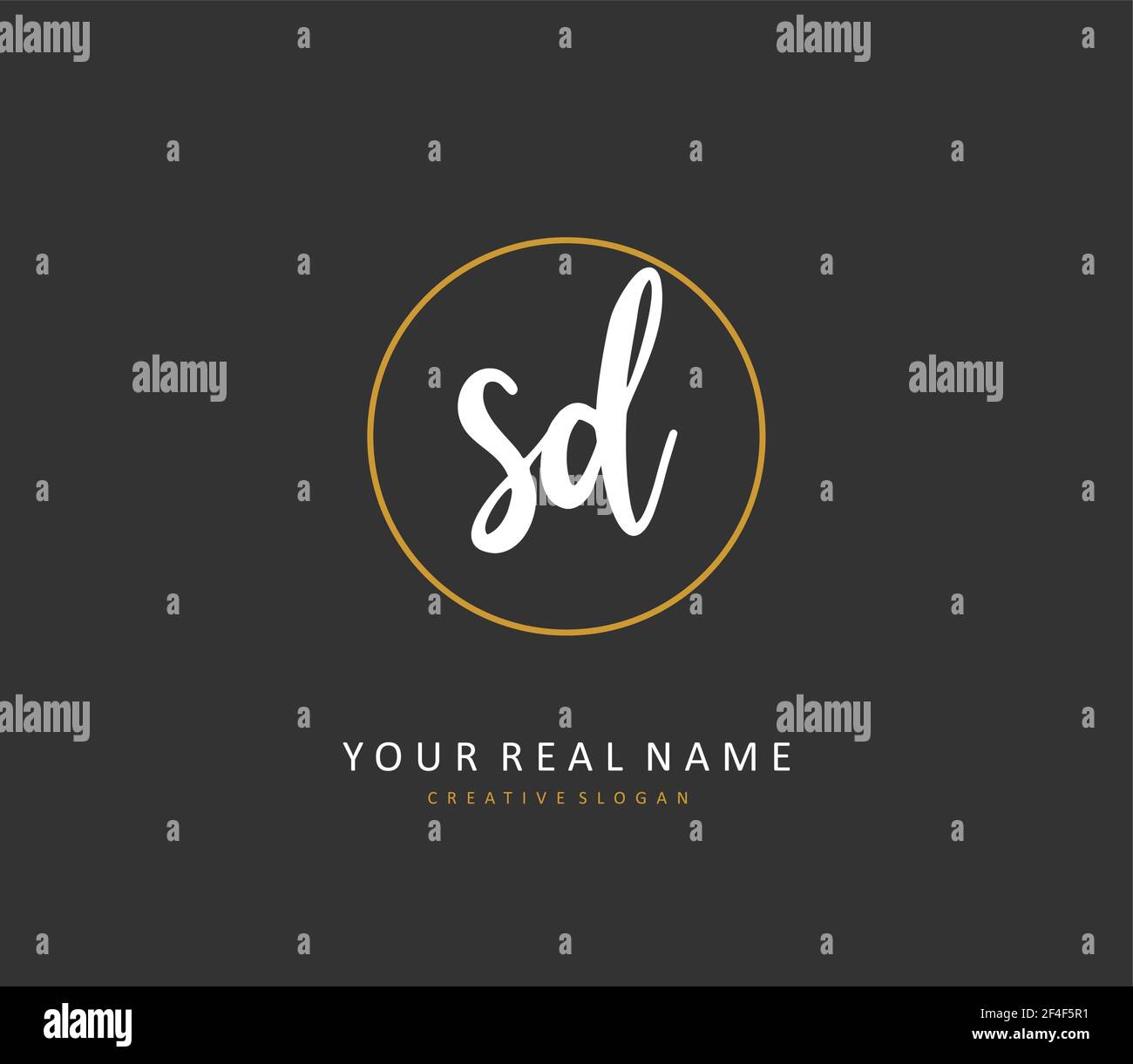 SD Initial letter handwriting and signature logo. A concept handwriting ...