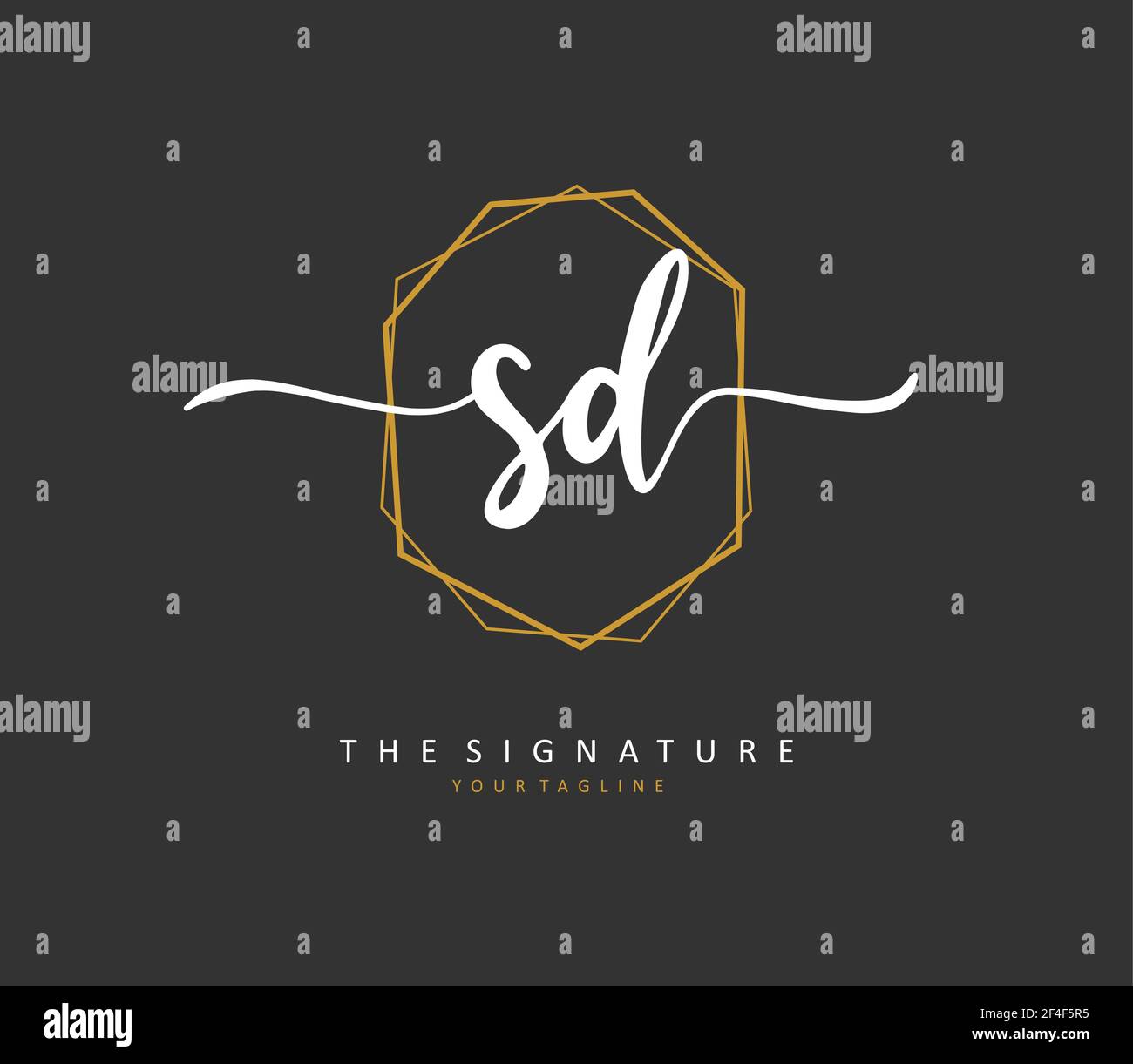 SD Initial letter handwriting and signature logo. A concept handwriting ...