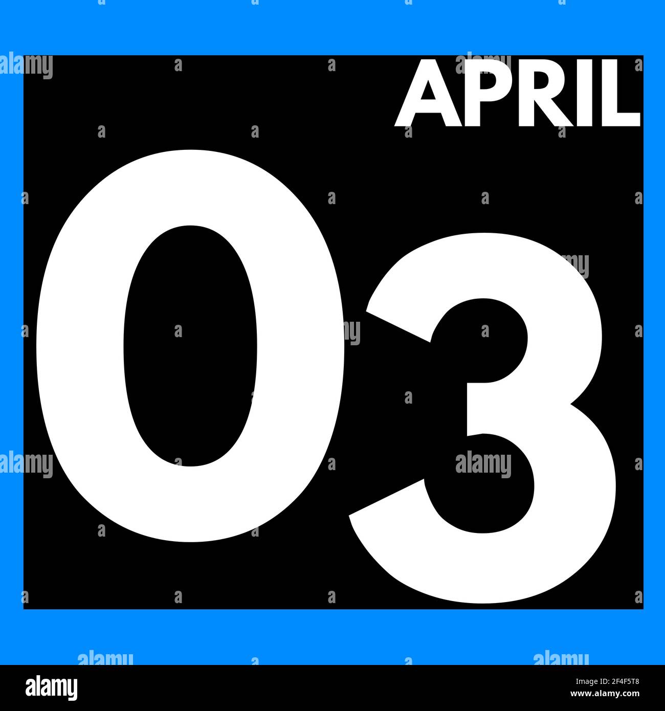 April 3 . Modern daily calendar icon .date ,day, month .calendar for ...