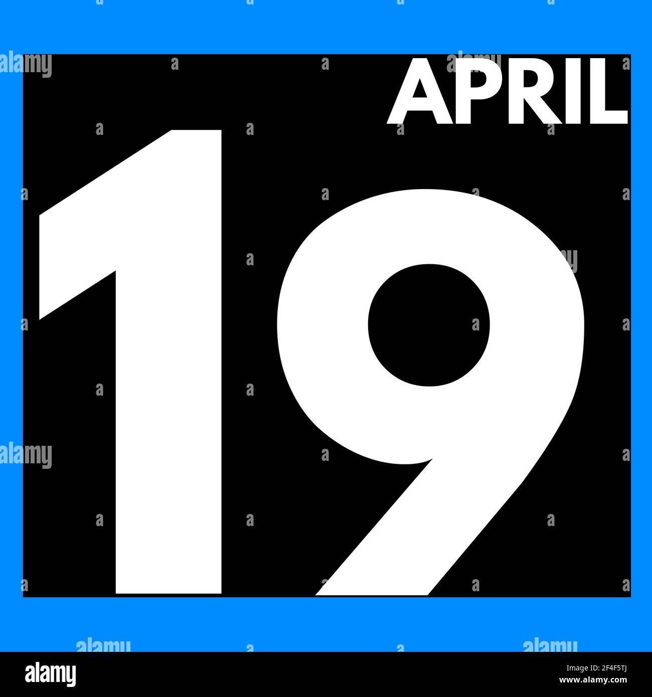 April 19 . Modern daily calendar icon .date ,day, month .calendar for ...
