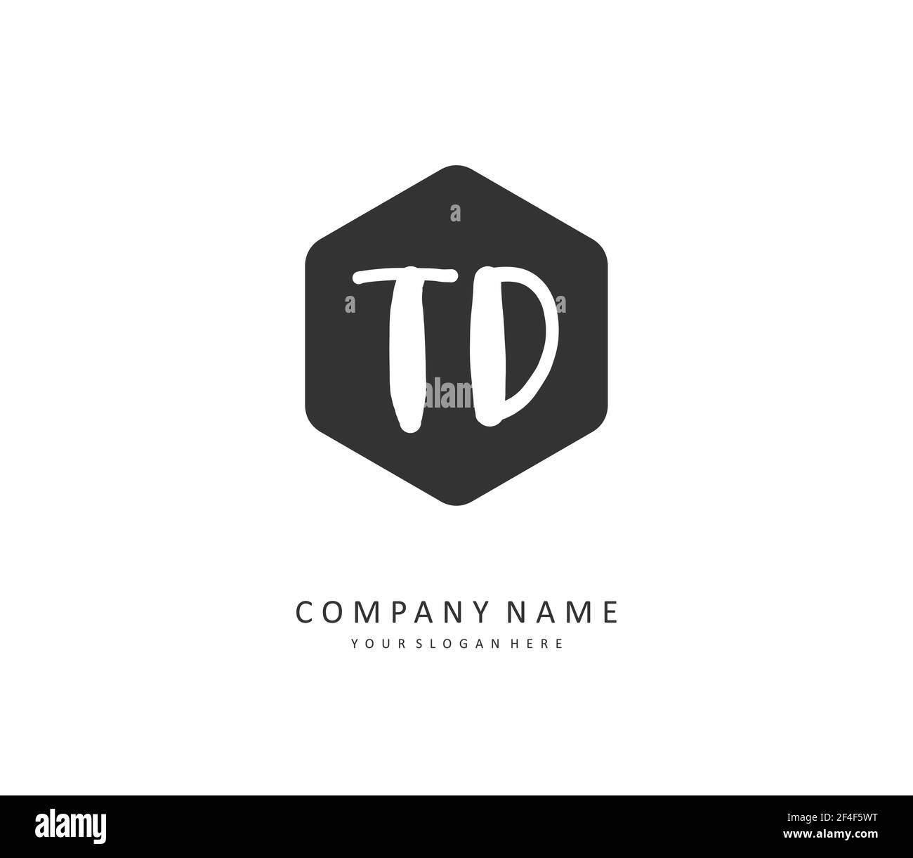 TD Initial letter handwriting and signature logo. A concept handwriting ...