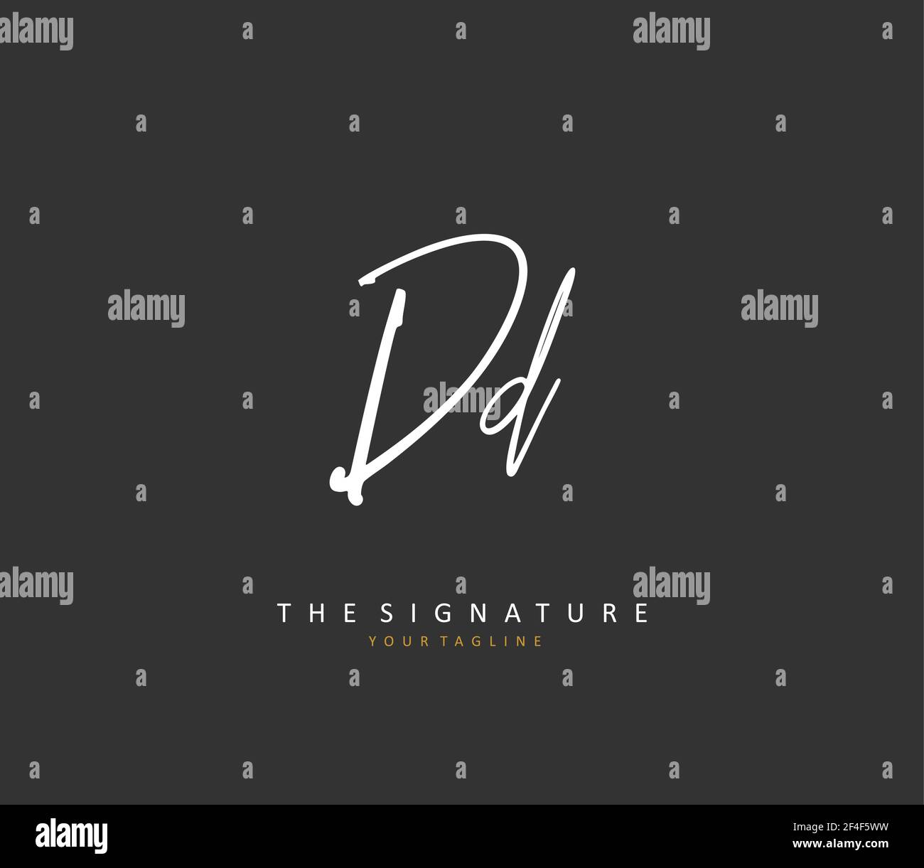 DD Initial letter handwriting and signature logo. A concept handwriting ...