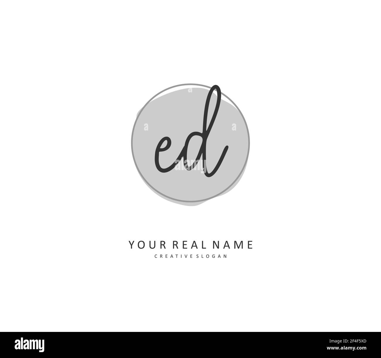 ED Initial letter handwriting and signature logo. A concept handwriting ...