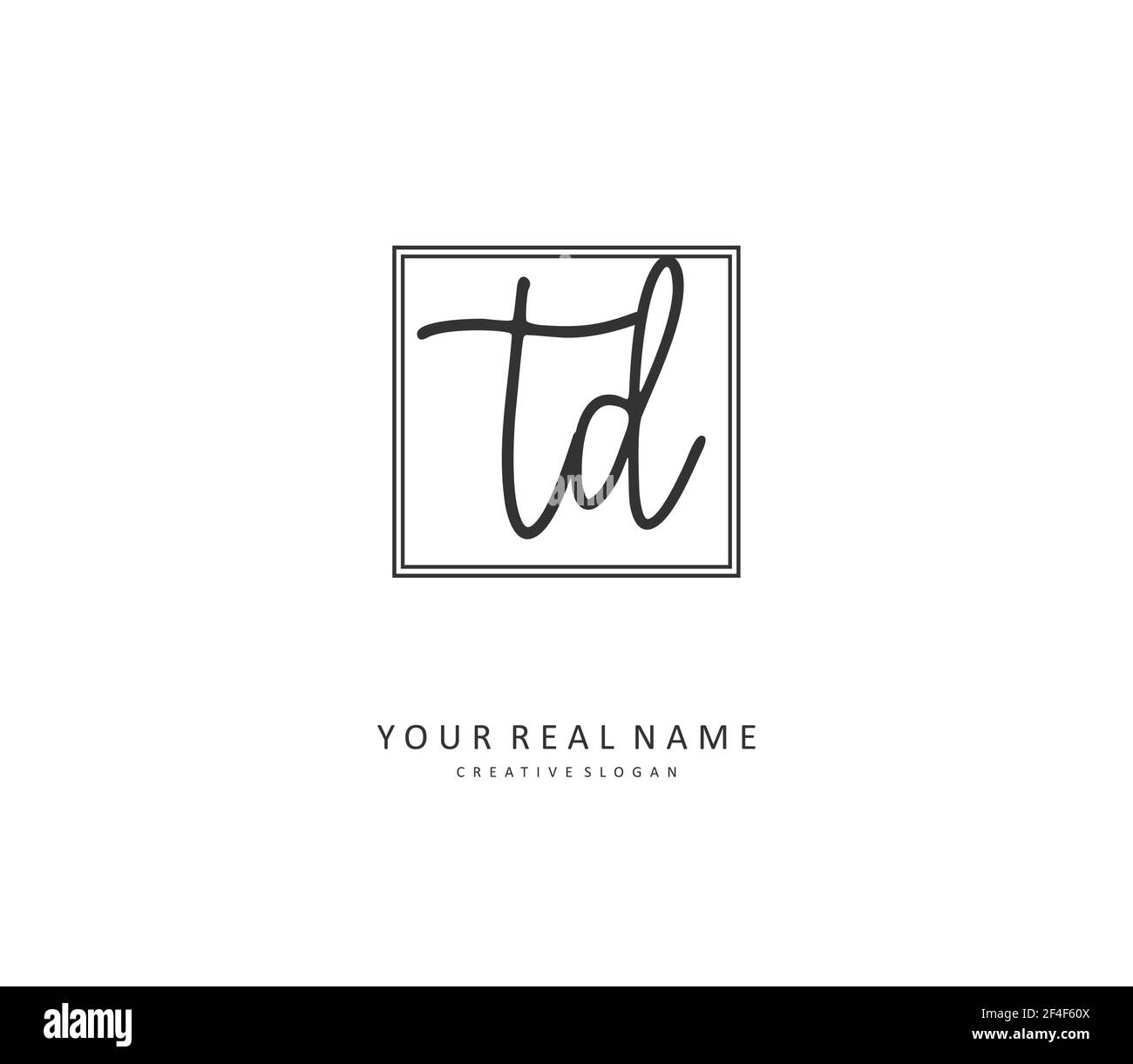 TD Initial letter handwriting and signature logo. A concept handwriting ...