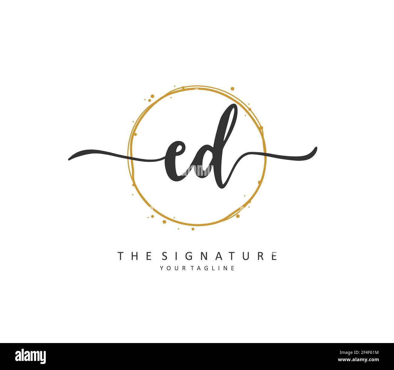 ED Initial letter handwriting and signature logo. A concept handwriting ...