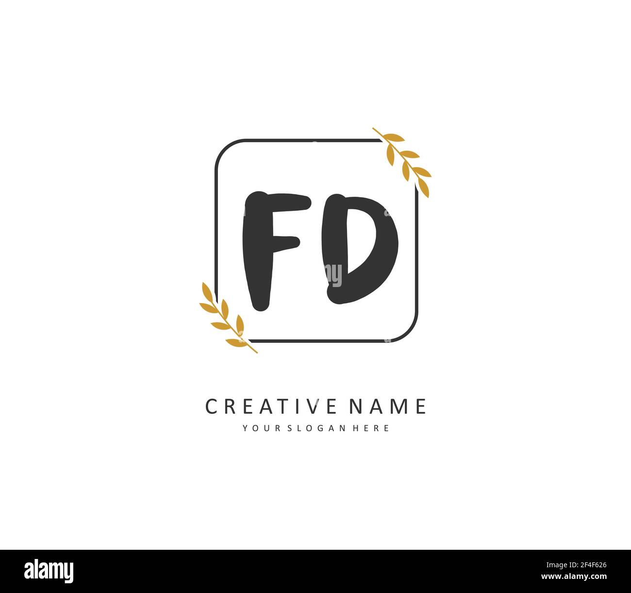 FD Initial letter handwriting and signature logo. A concept handwriting ...