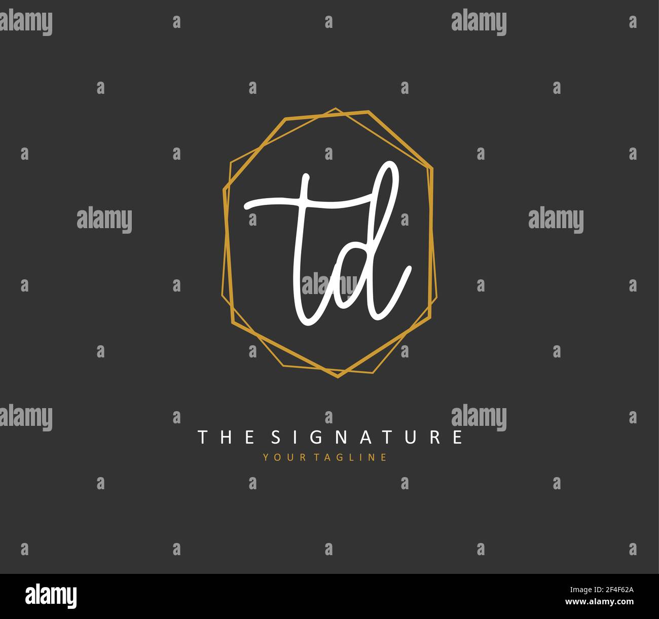 TD Initial letter handwriting and signature logo. A concept handwriting ...