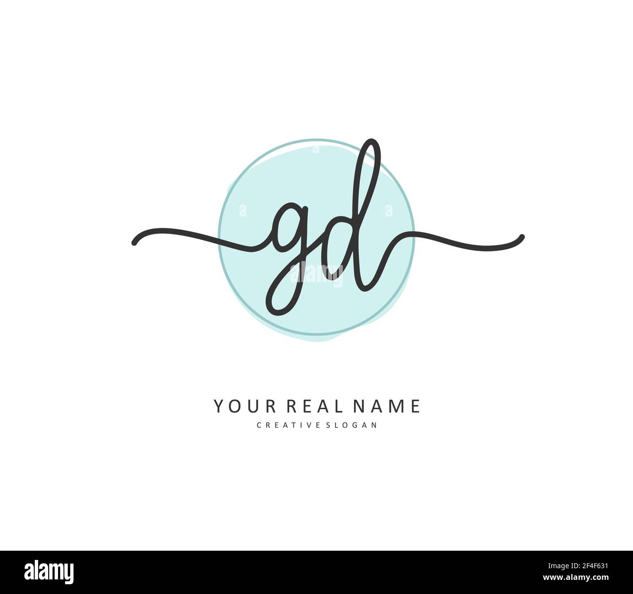 GD Initial letter handwriting and signature logo. A concept handwriting initial logo with ...