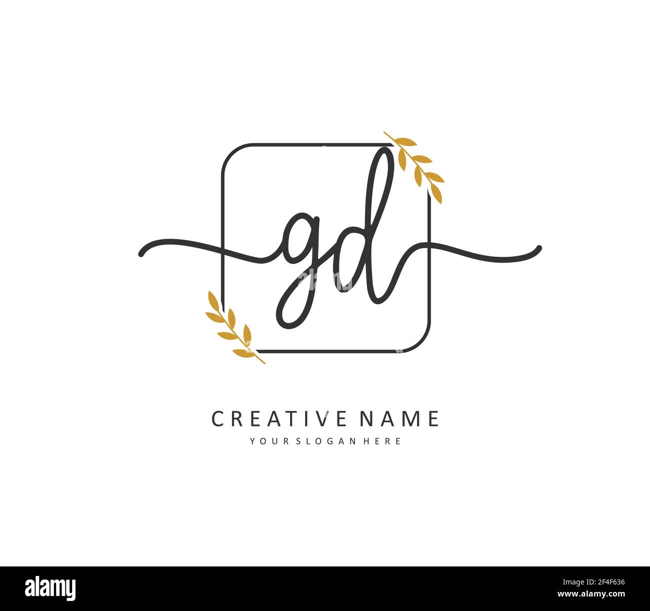 GD Initial letter handwriting and signature logo. A concept handwriting initial logo with ...
