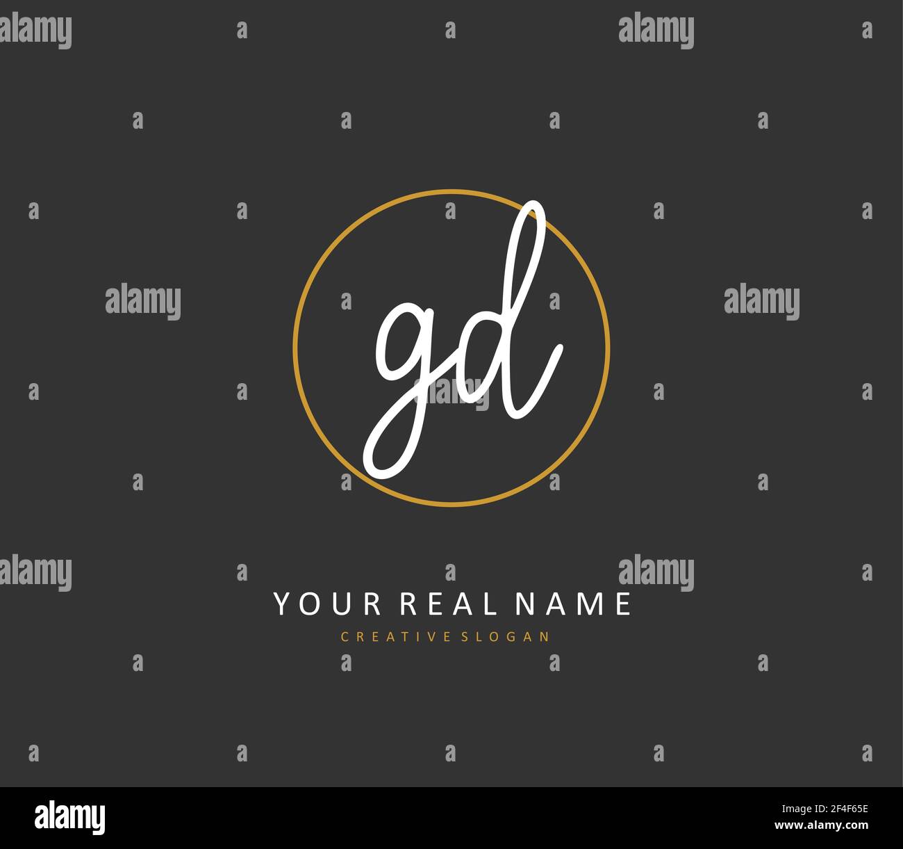 GD Initial letter handwriting and signature logo. A concept handwriting ...