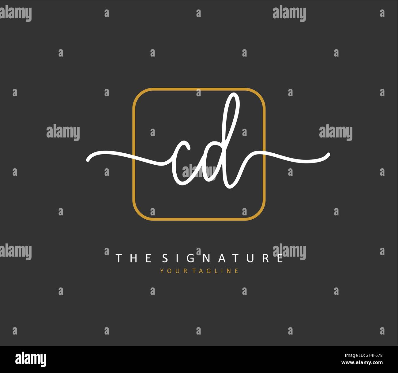 CD Initial letter handwriting and signature logo. A concept handwriting ...