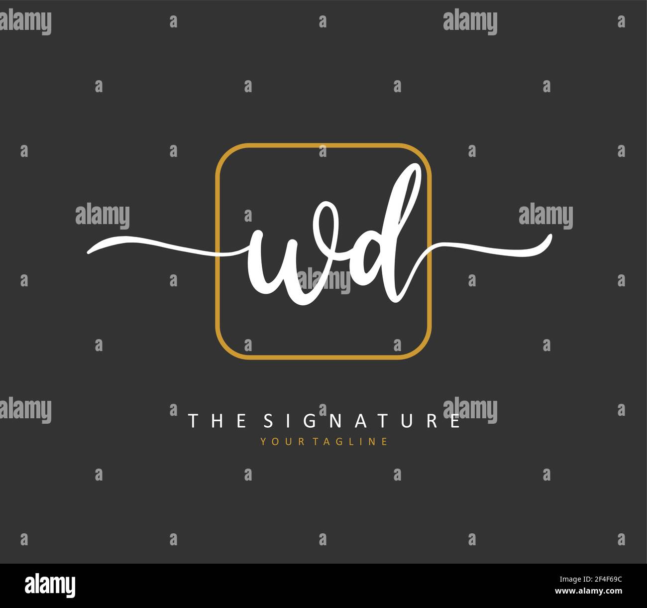 WD Initial letter handwriting and signature logo. A concept handwriting ...