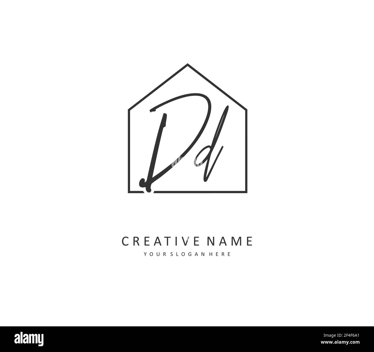 DD Initial letter handwriting and signature logo. A concept handwriting ...