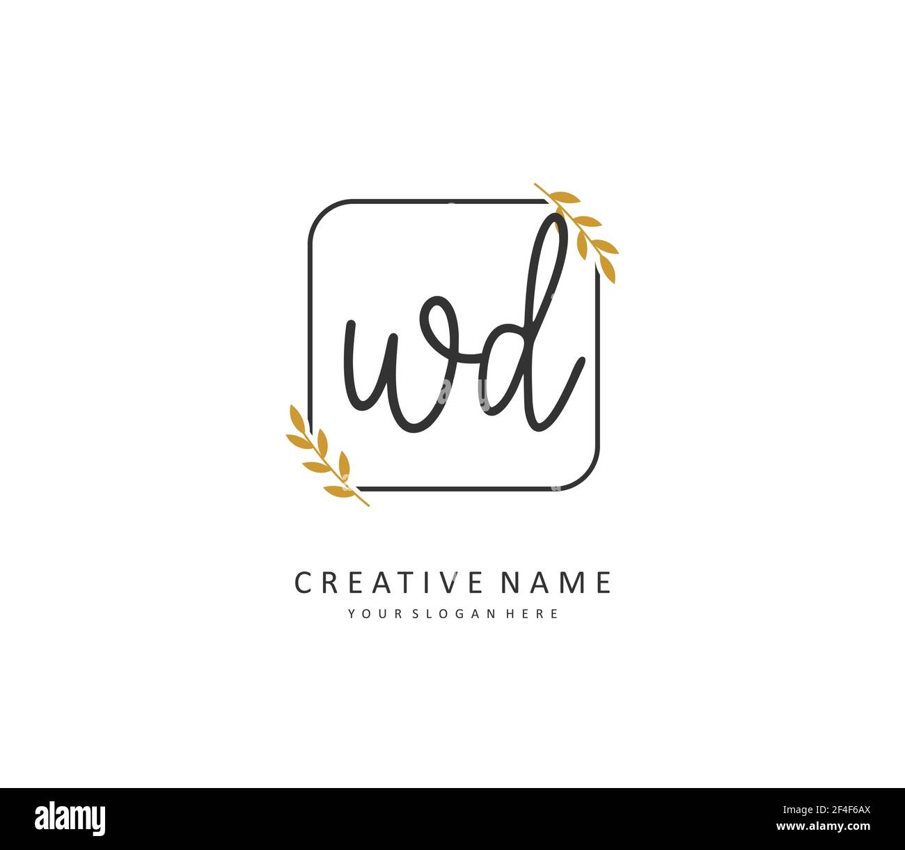 WD Initial letter handwriting and signature logo. A concept handwriting ...