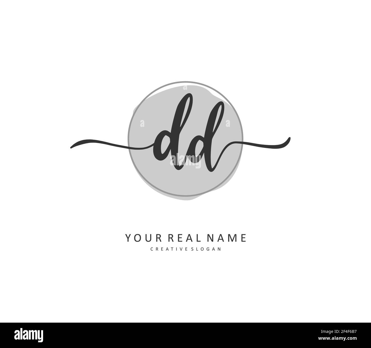 DD Initial letter handwriting and signature logo. A concept handwriting ...