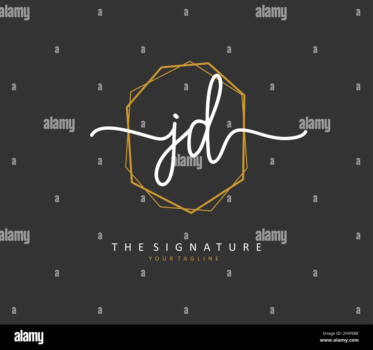 JD Initial letter handwriting and signature logo. A concept handwriting ...
