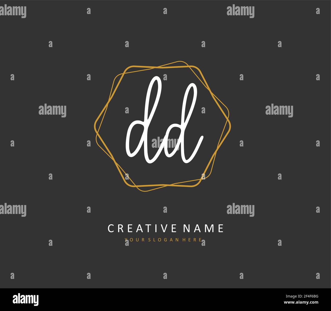 DD Initial letter handwriting and signature logo. A concept handwriting ...
