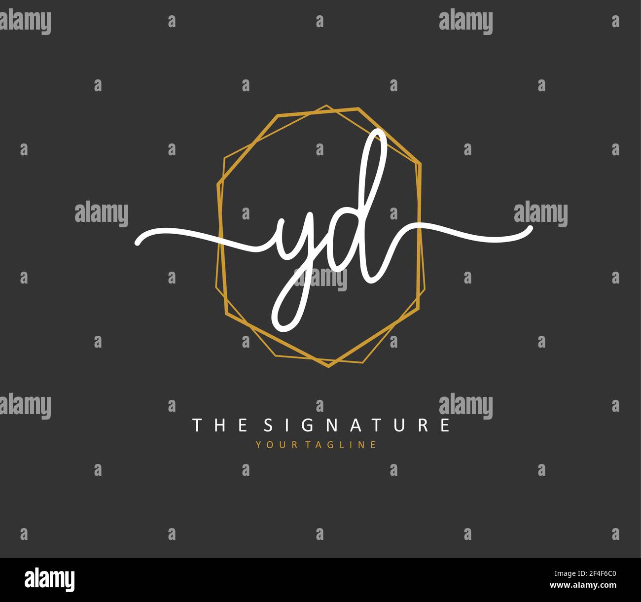 YD Initial letter handwriting and signature logo. A concept handwriting ...