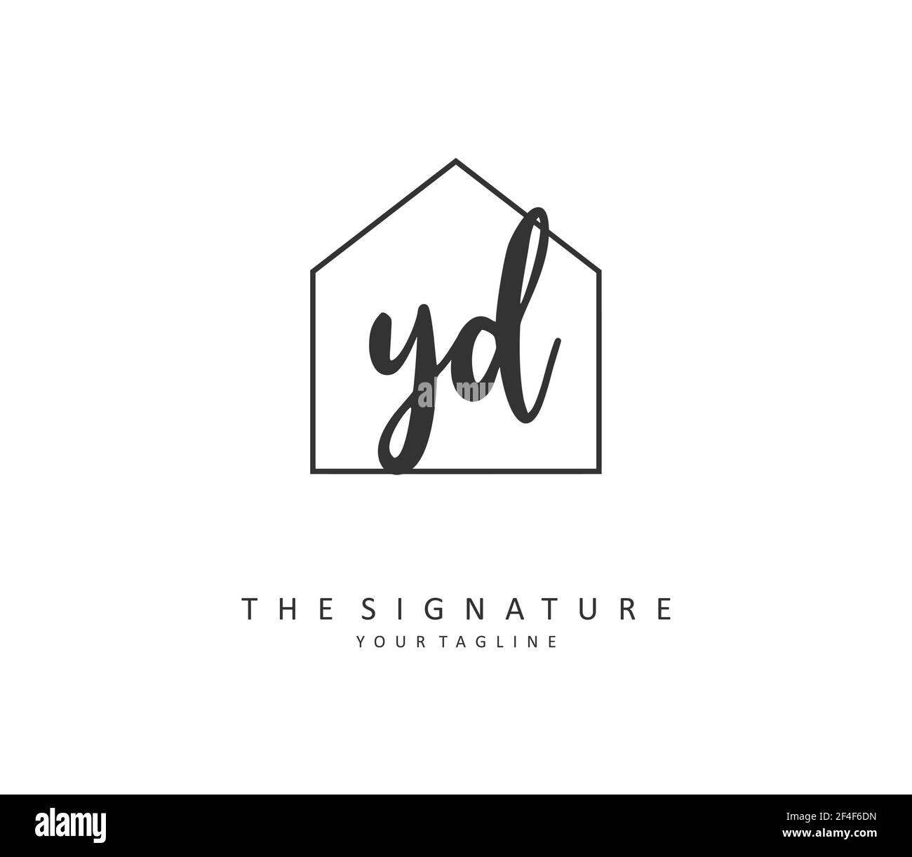 YD Initial letter handwriting and signature logo. A concept handwriting ...