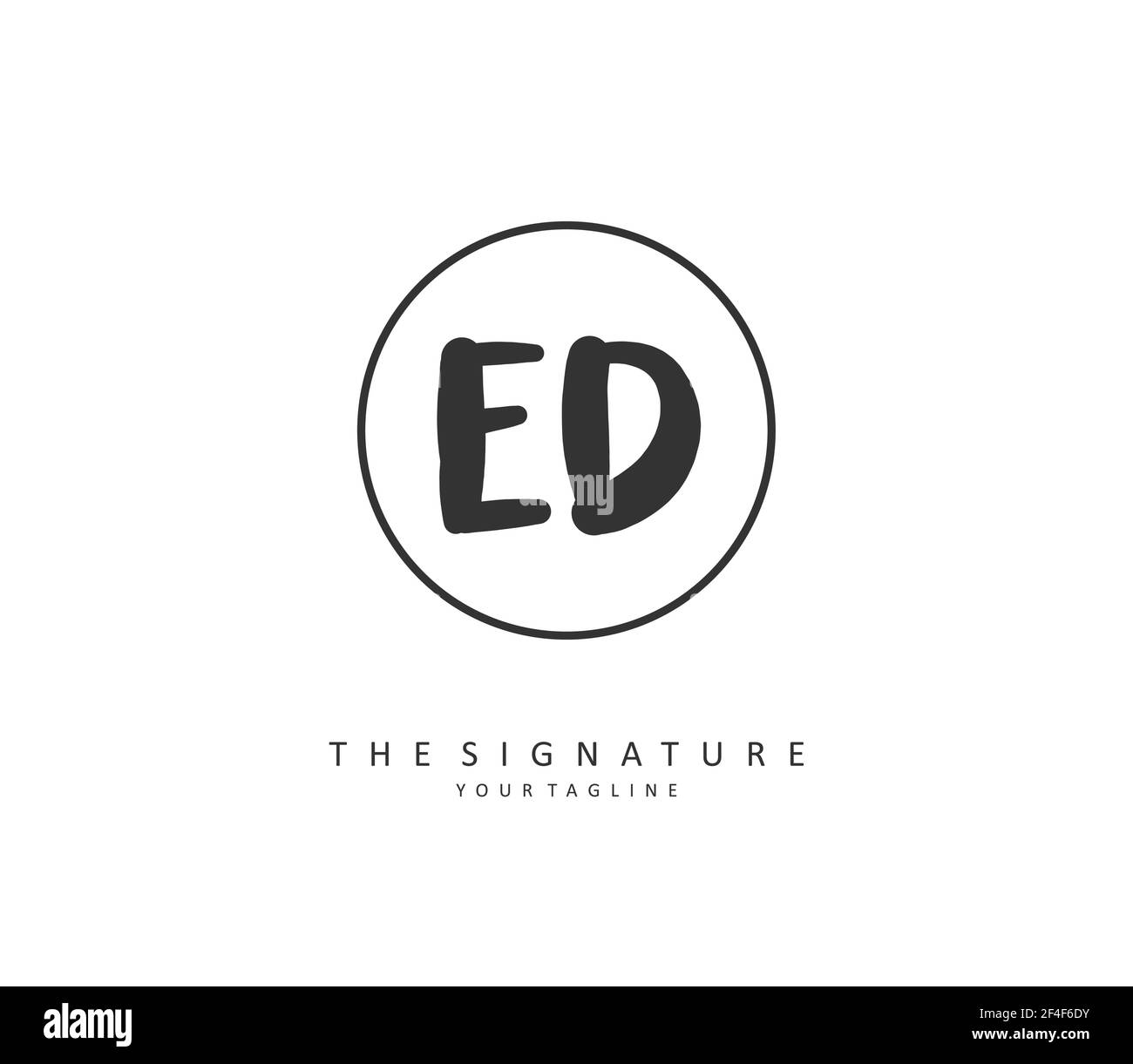 ED Initial letter handwriting and signature logo. A concept handwriting ...