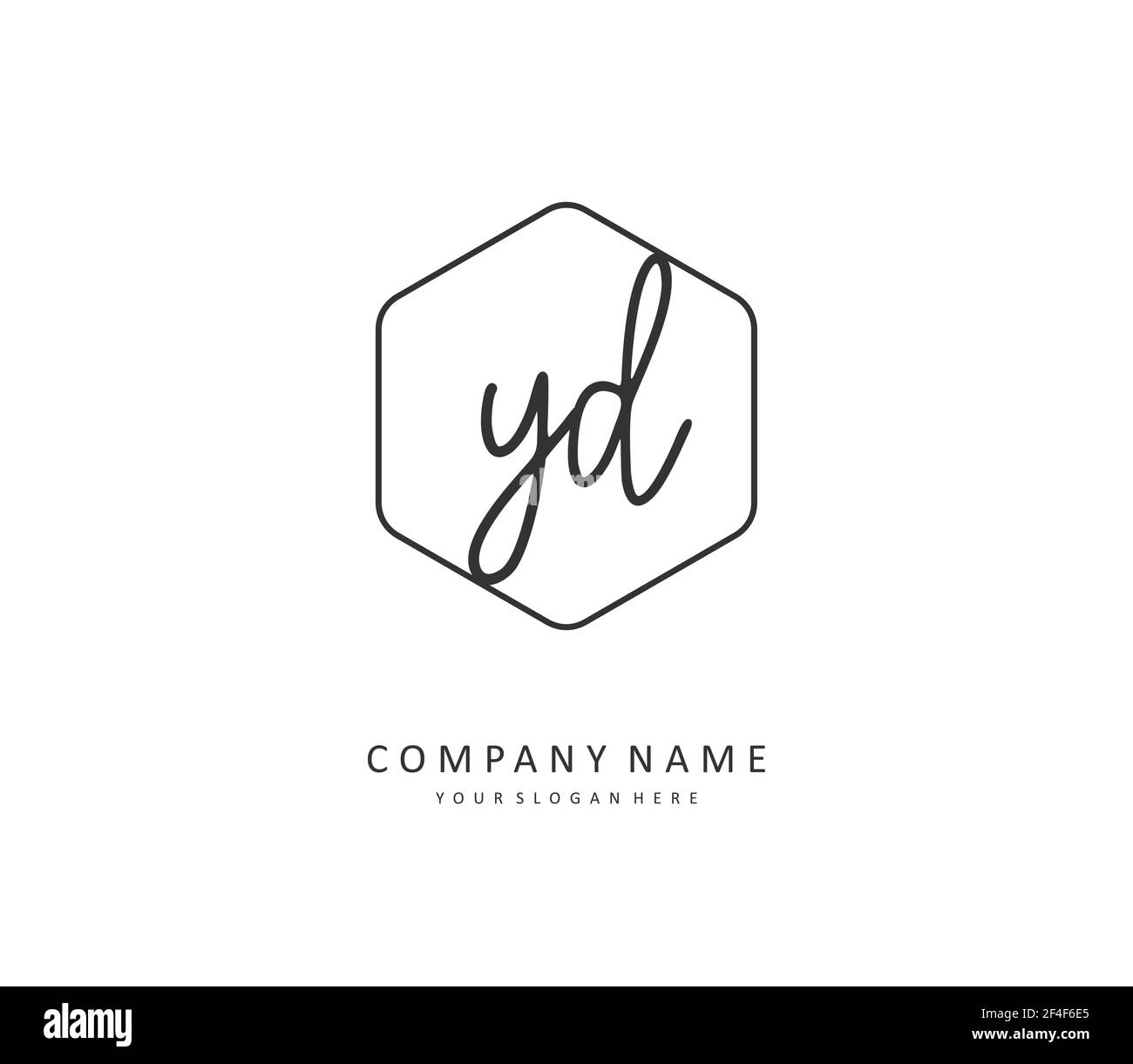 YD Initial letter handwriting and signature logo. A concept handwriting ...