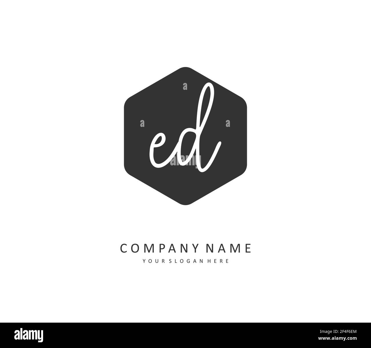 ED Initial letter handwriting and signature logo. A concept handwriting ...