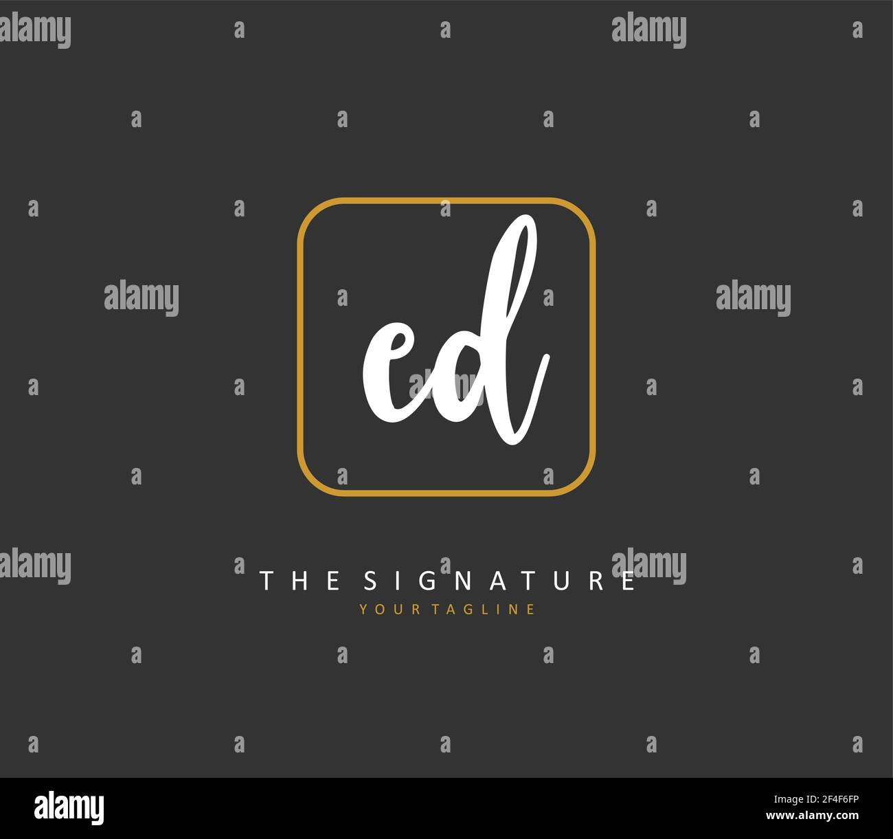 ED Initial letter handwriting and signature logo. A concept handwriting ...