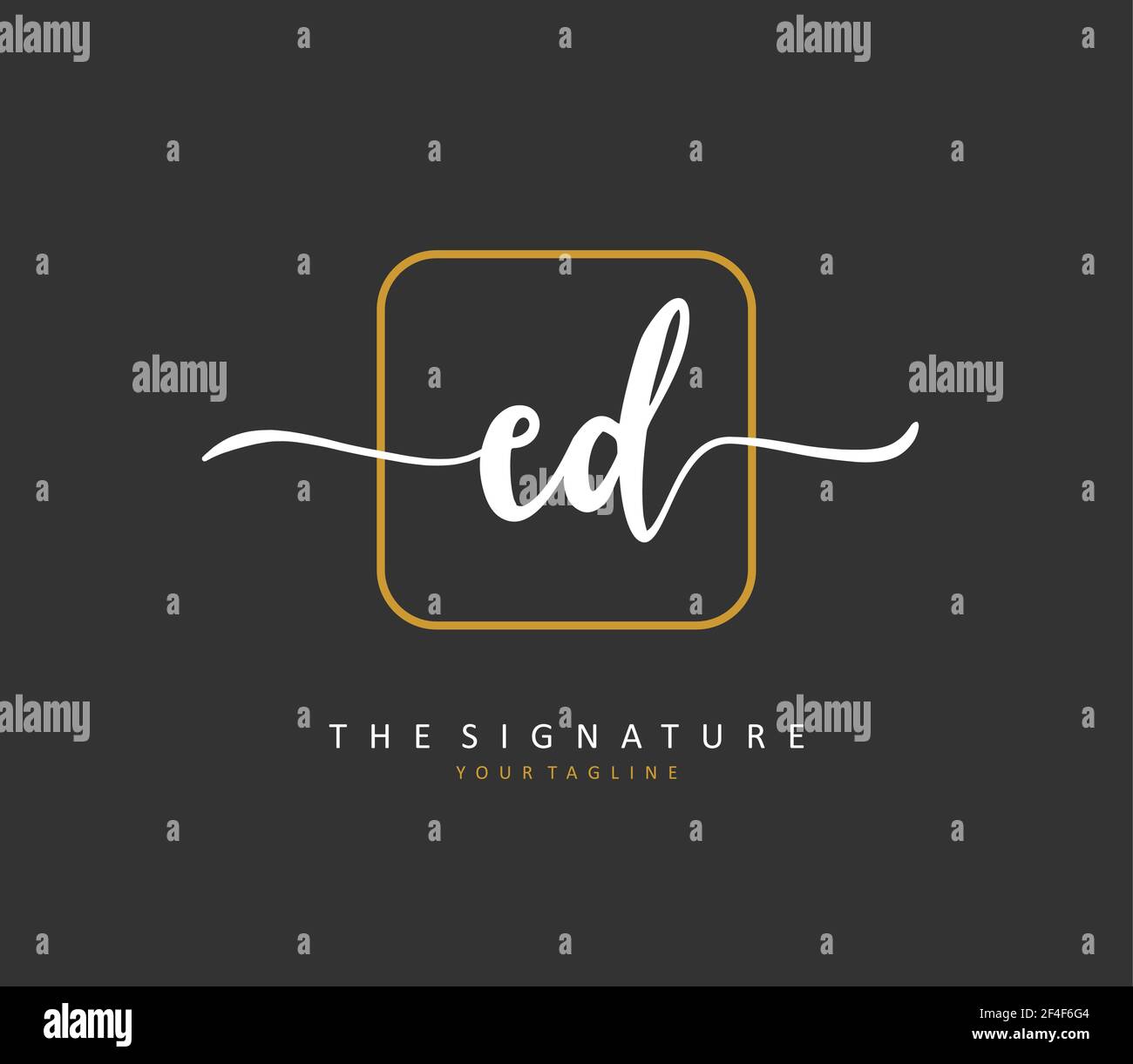ED Initial letter handwriting and signature logo. A concept handwriting ...