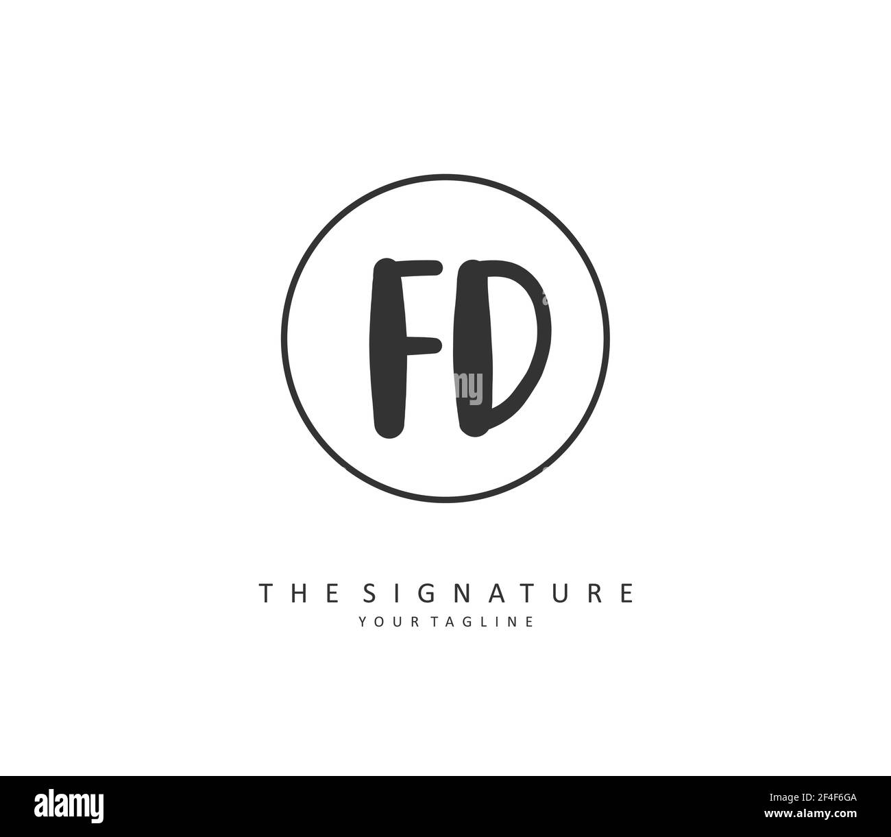 FD Initial letter handwriting and signature logo. A concept handwriting ...