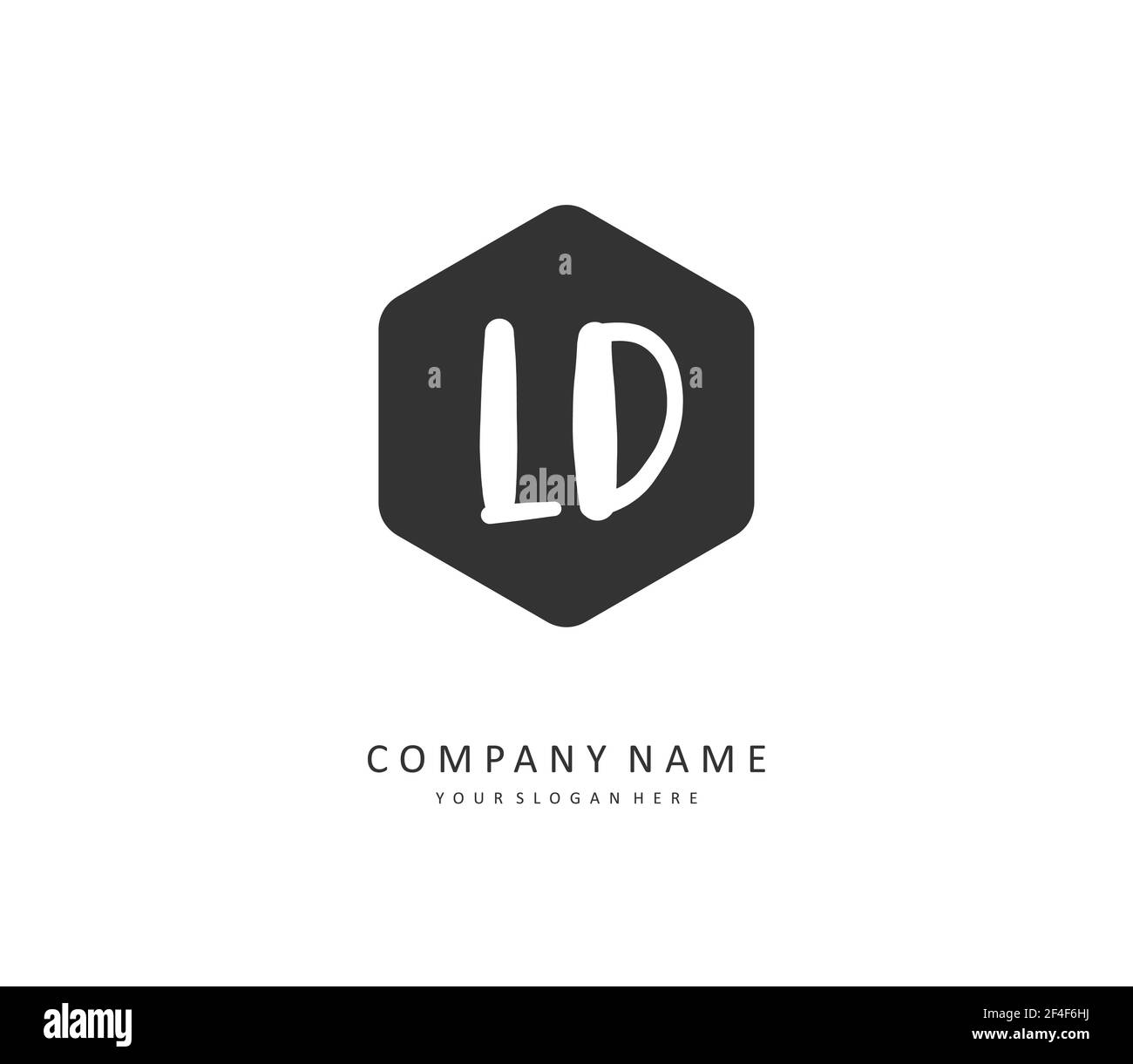 LD Initial letter handwriting and signature logo. A concept handwriting ...
