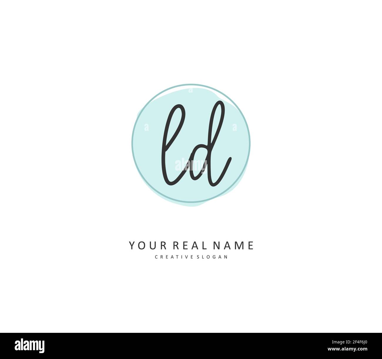 LD Initial letter handwriting and signature logo. A concept handwriting ...