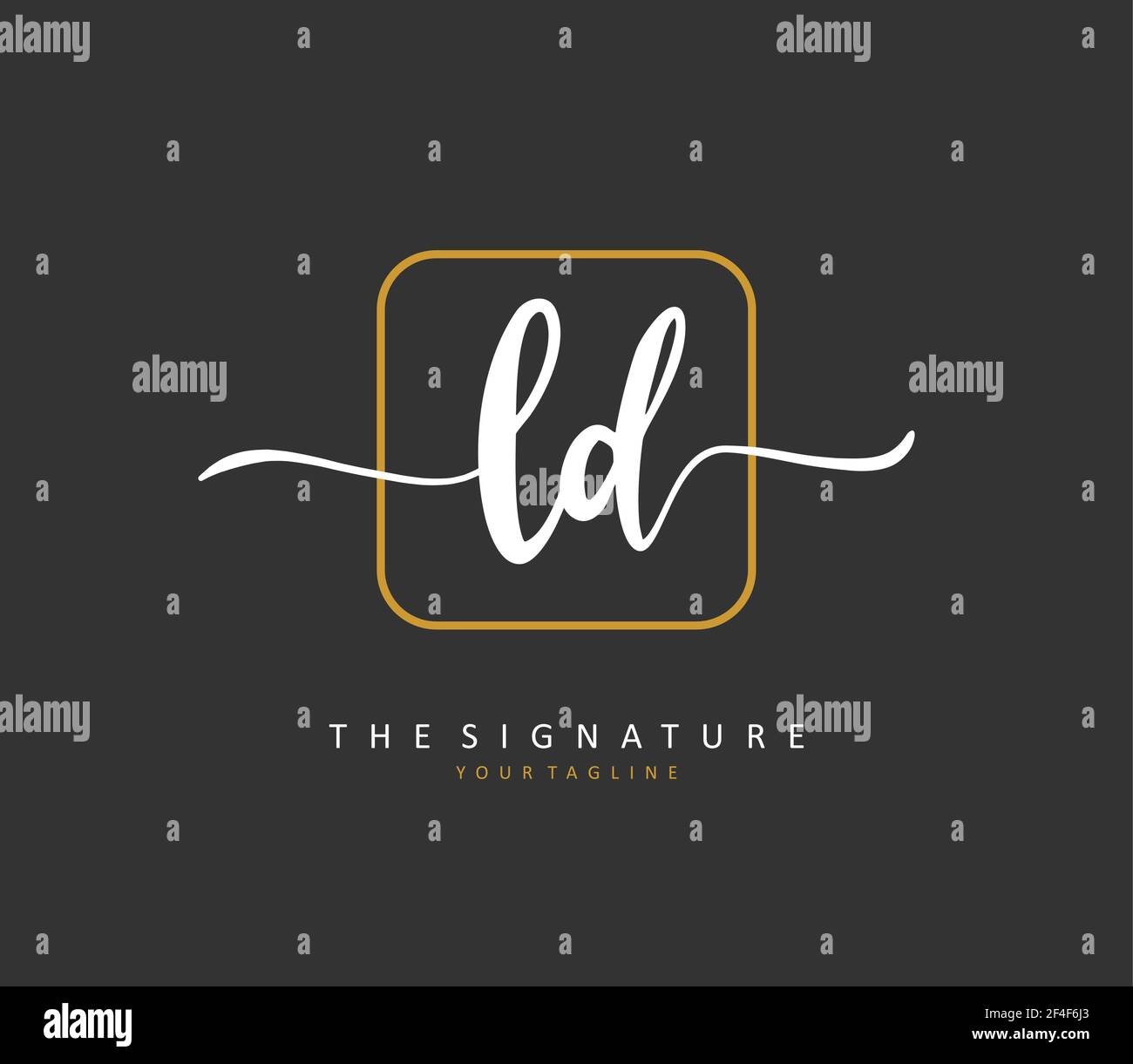 LD Initial letter handwriting and signature logo. A concept handwriting ...