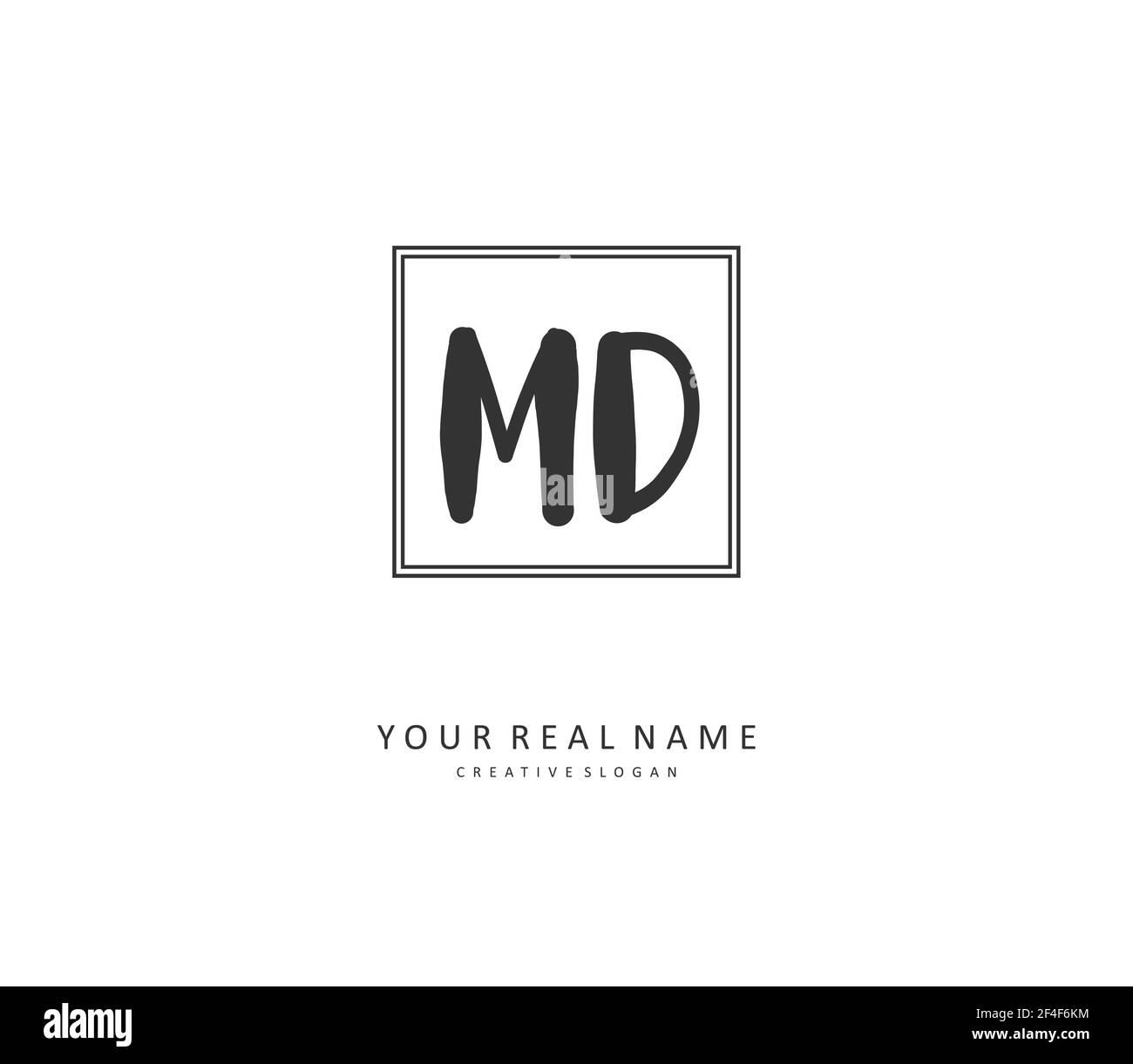 MD Initial letter handwriting and signature logo. A concept handwriting ...