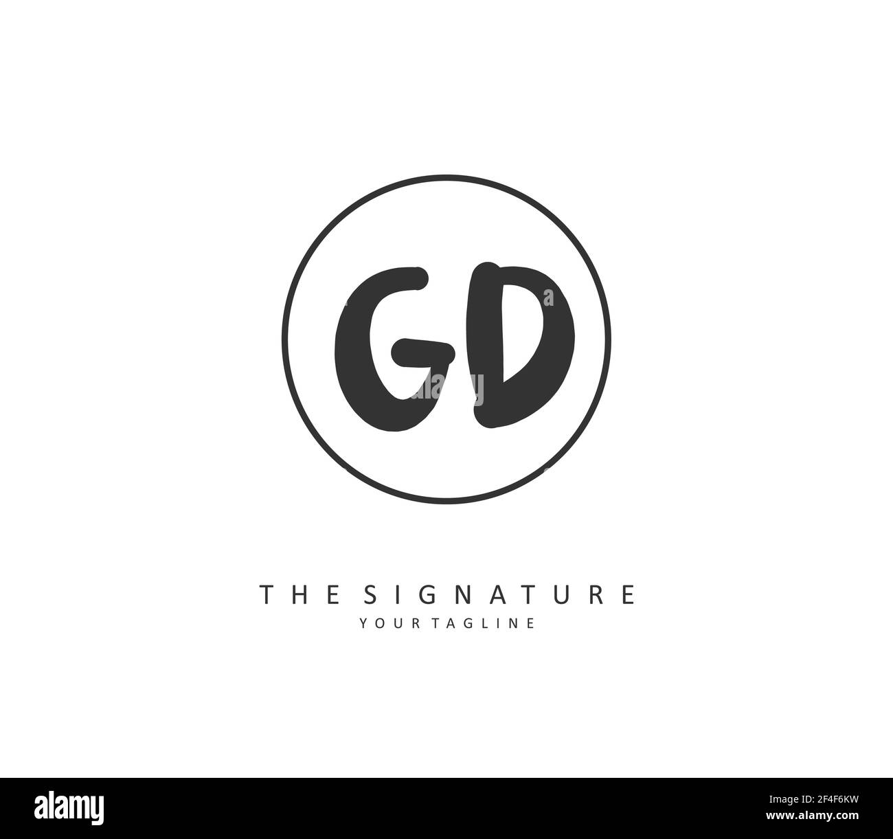 GD Initial letter handwriting and signature logo. A concept handwriting initial logo with ...