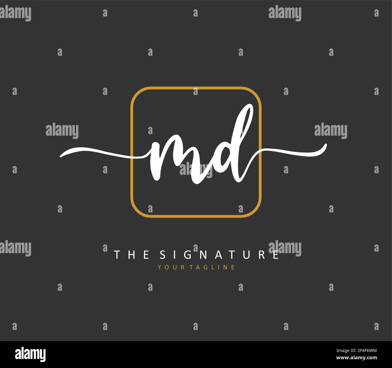 MD Initial letter handwriting and signature logo. A concept handwriting ...
